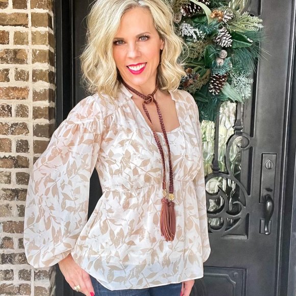 CAbi | Tops | Cabi 456 Couplet Blouse Fall 221 Large Euc | Poshmark